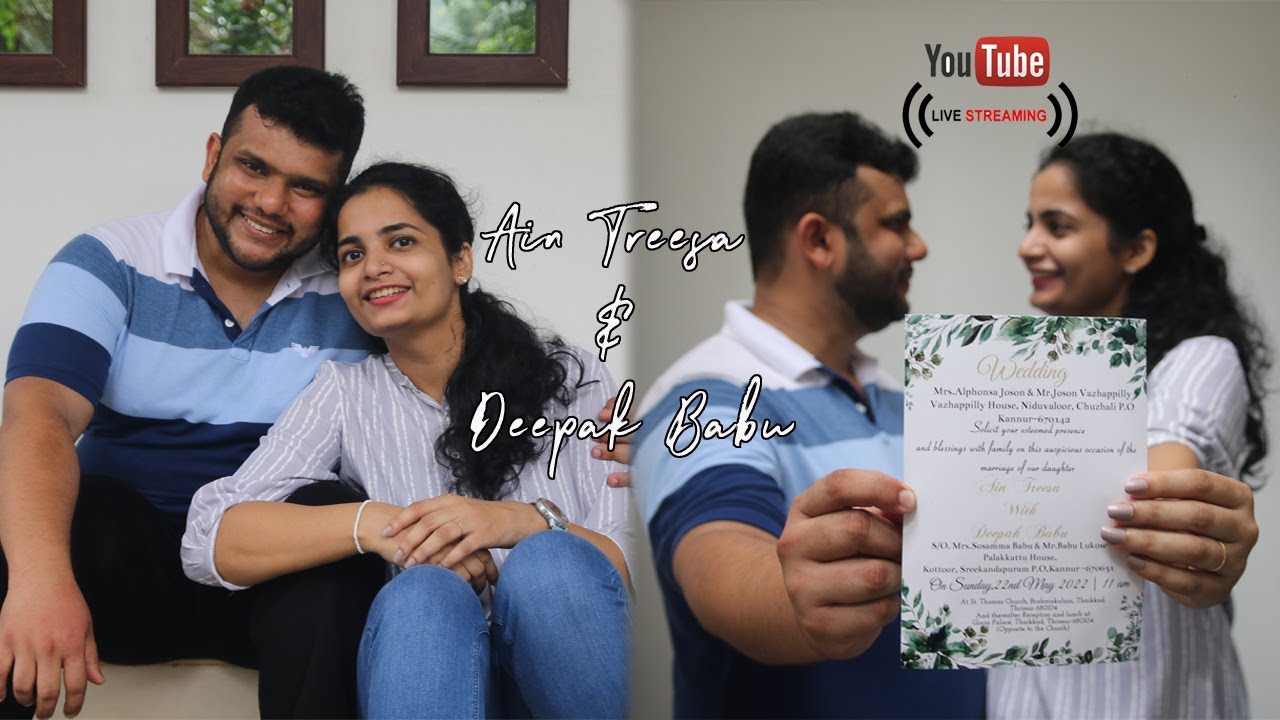 Ain Treesa & Deepak Babu Wedding Live - YouTube