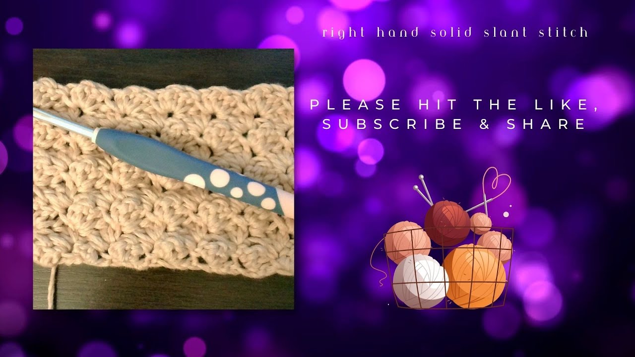Right handed Solid Slant's stitch - YouTube