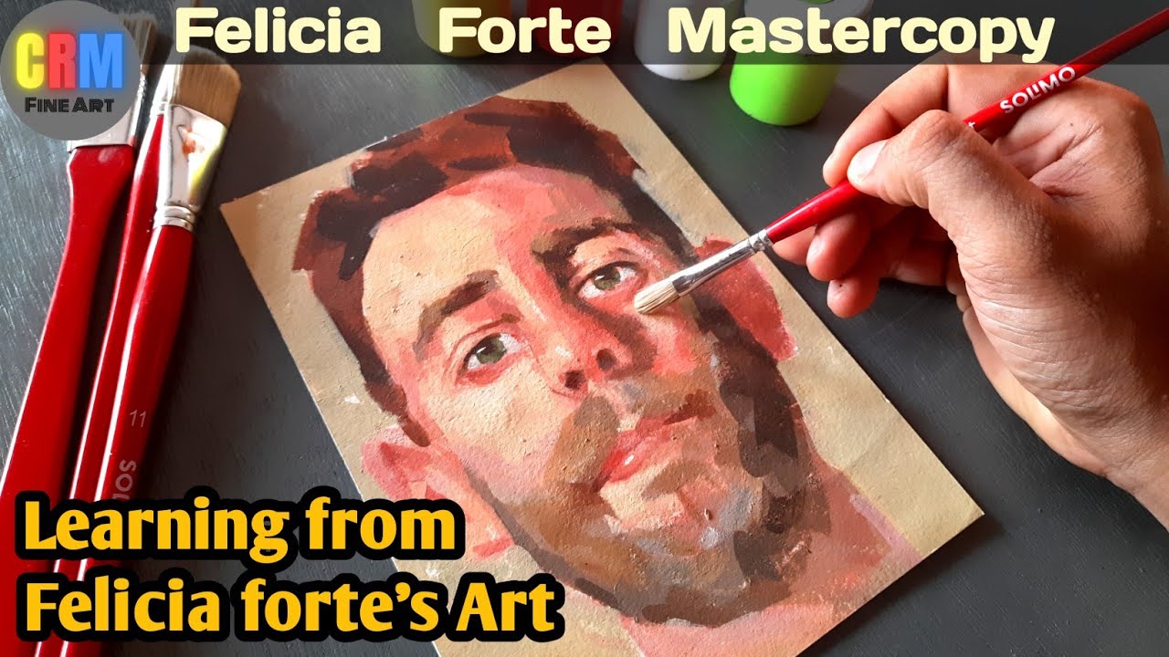 Acrylic portrait painting tutorial|Learning from Felicia forte's art ...
