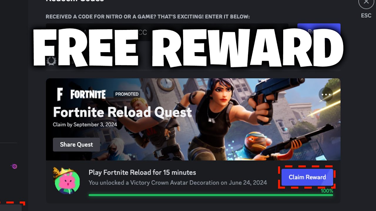 Free Fortnite X Discord Reward - YouTube