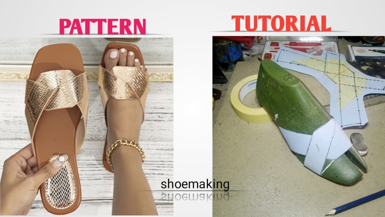 How to make pattern for this complicated unique ladies slide slippers # ...