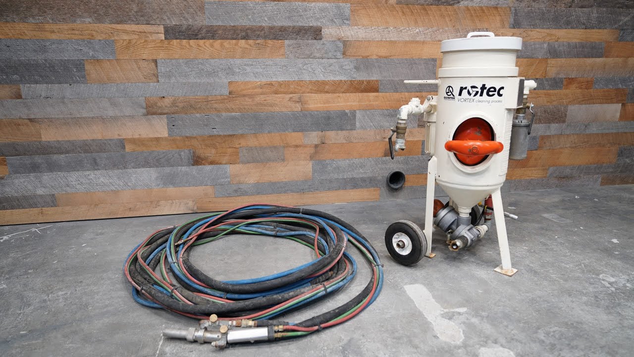 Quintek Rotec Abrasive Blast Pot (Vortex Cleaning System) - YouTube