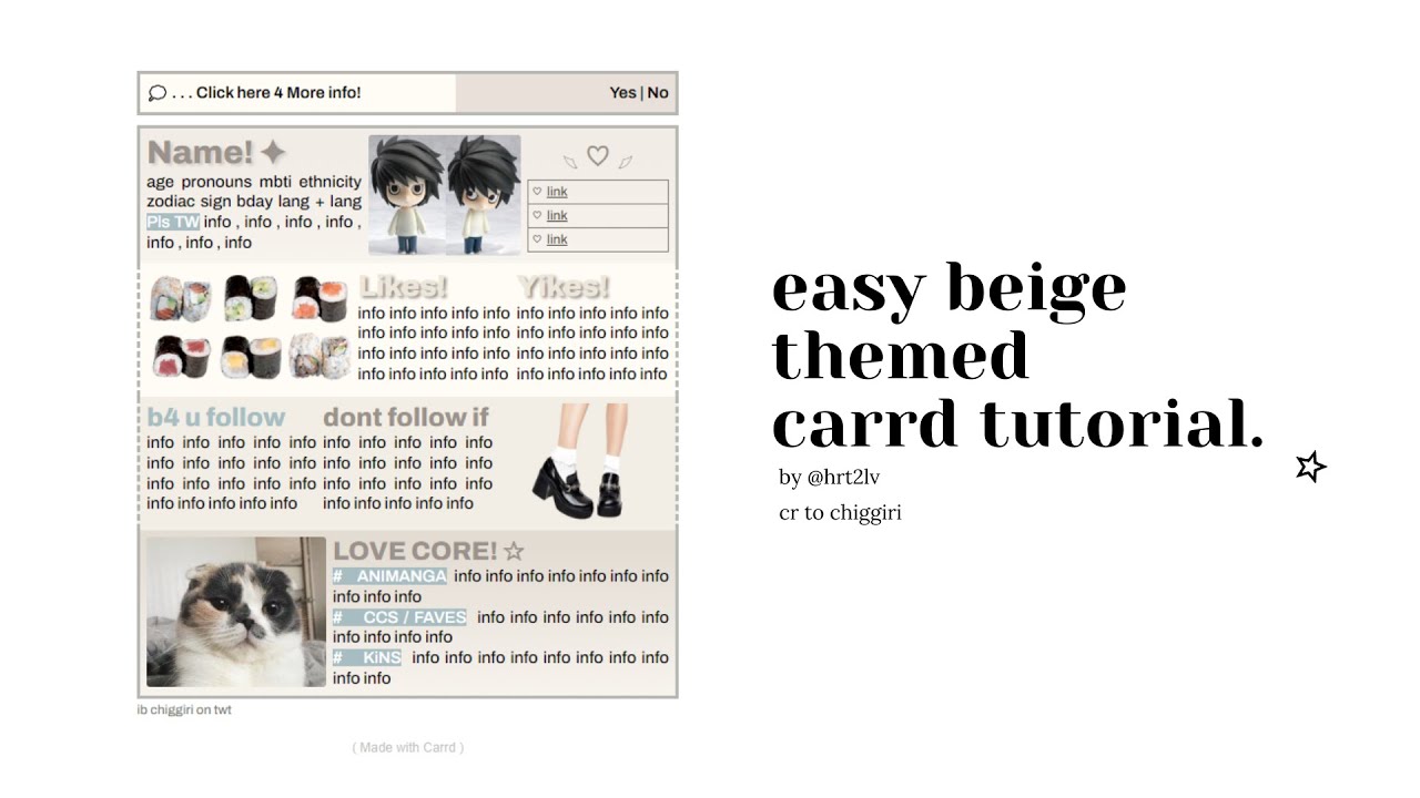 easy beige themed carrd tutorial! ⁺ © chiggiri - YouTube