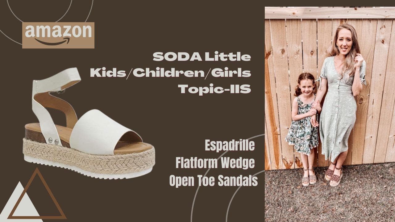 ODA Little Kids/Children/Girls Topic-IIS Espadrille Flatform Wedge Open ...