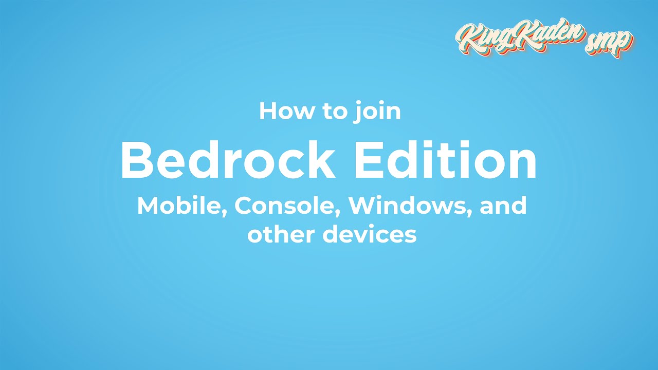 How to join the KingKaden SMP | Bedrock Edition | Console, Mobile, PC ...
