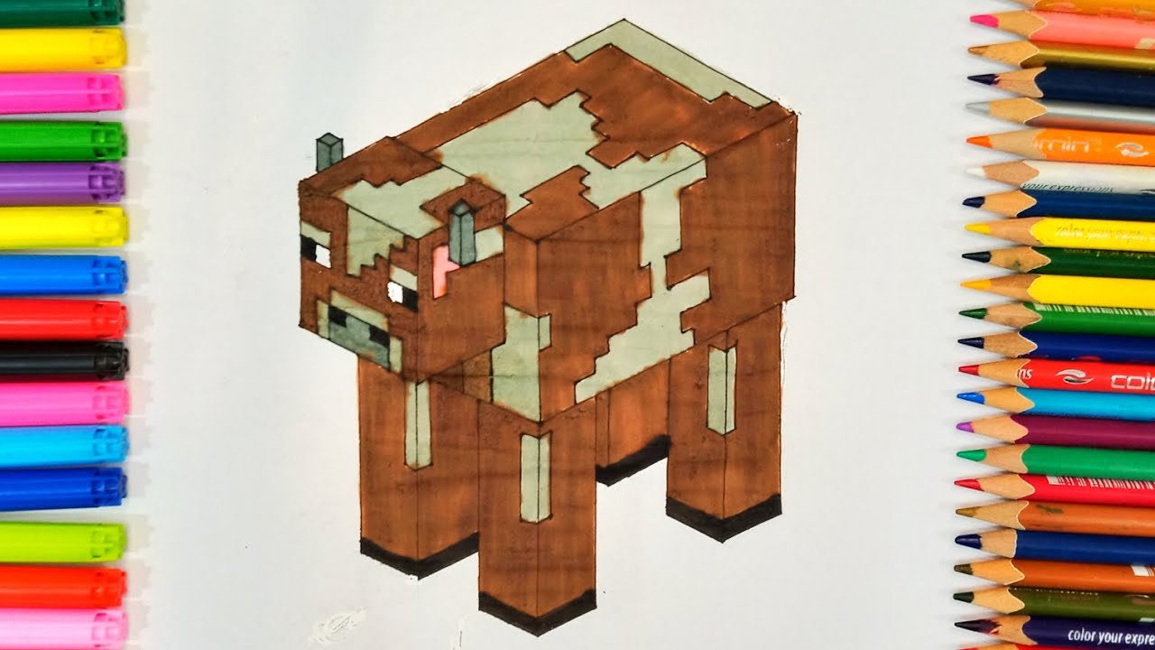 MINECRAFT BEAUTIFUL😍 COW🐄 DRAWING🤩 | - YouTube