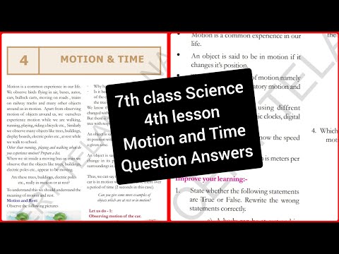 7th class Science 4th lesson "Motion and Time" Question Answers| 7th ...