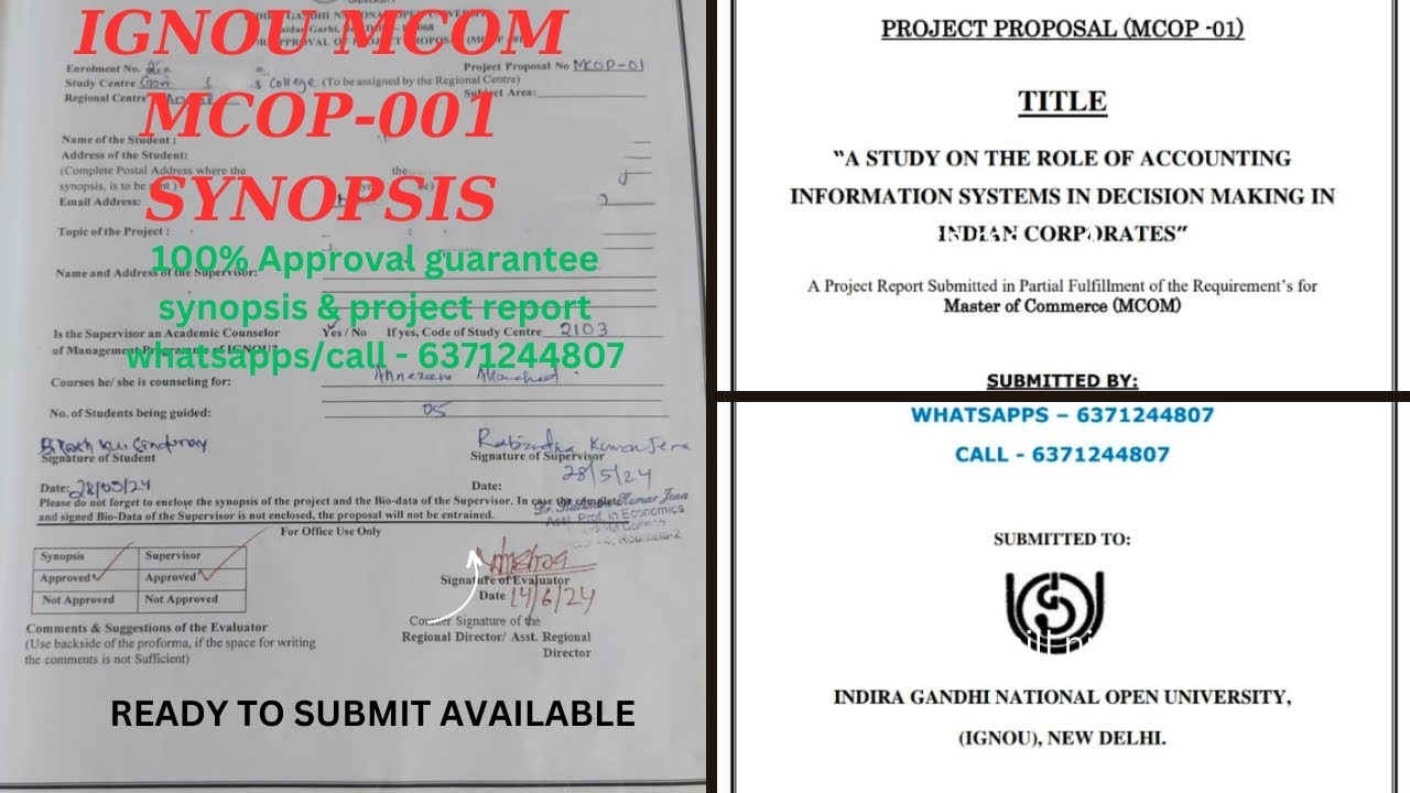 Mcom Project Topics IGNOU - Fast IGNOU MCOP-001 Synopsis & Report - YouTube