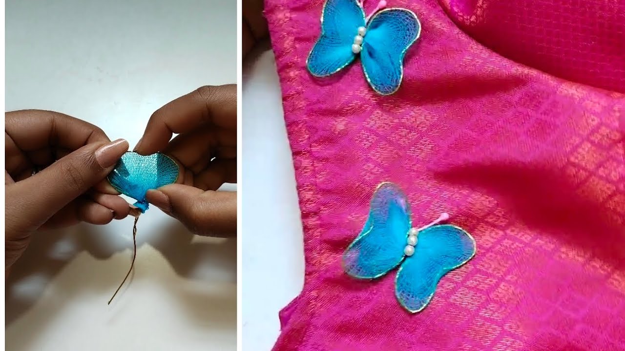 how to make brooches blouse design work. - YouTube