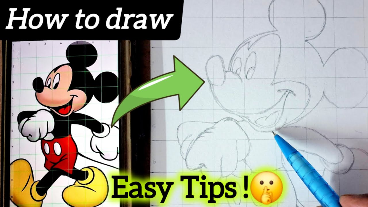 How to draw using Grid Method (EASY TIPS) 🤫 | Grid Drawing | Micky ...