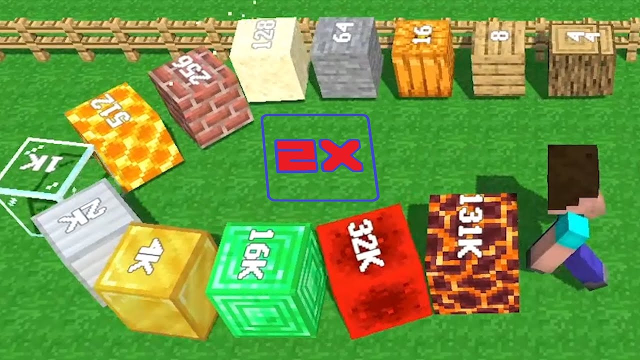 Minecraft 2048. Noob VS Noob. Cubes 2048.io Game - YouTube