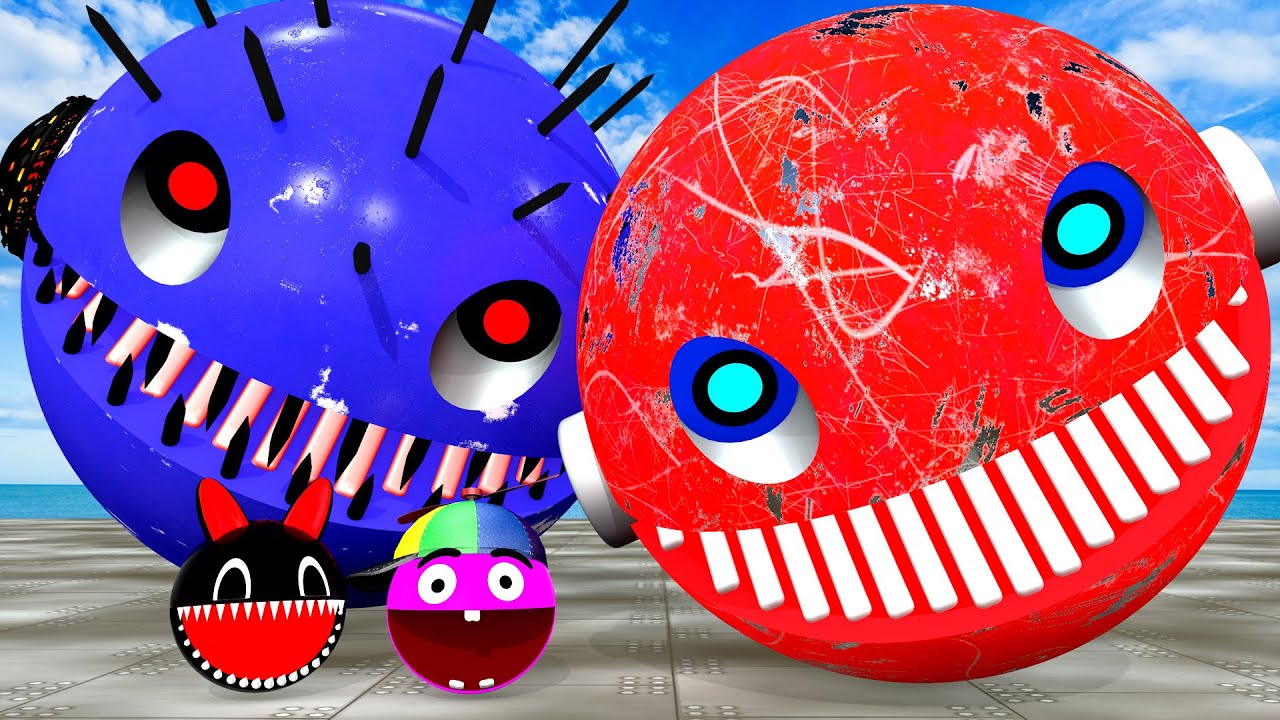 MS PACMAN & RED AND BLUE MONSTER PACMAN VS TWO SPIKY MONSTER PACMAN ...