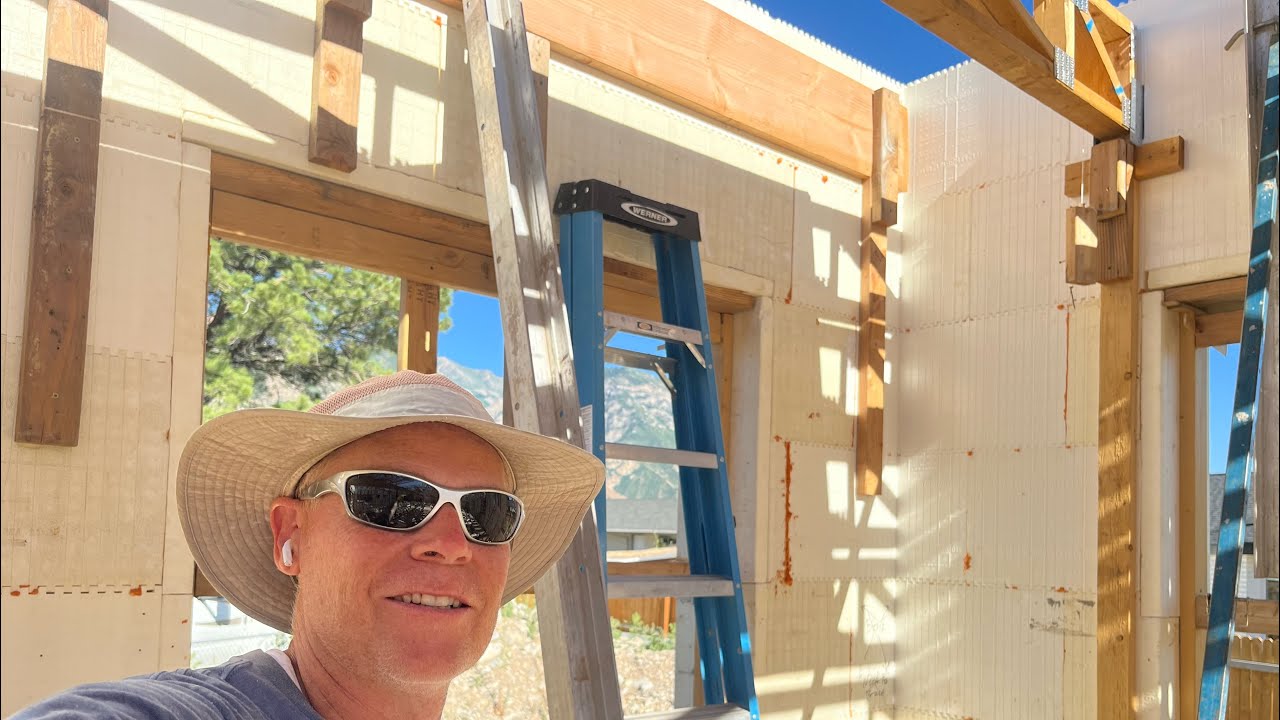 Tips to install rim board on a 48’ tall #icf home by yourself - YouTube