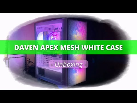 UNBOXING ★ DAVEN APEX MESH TEMPERED GLASS WHITE CASE - YouTube