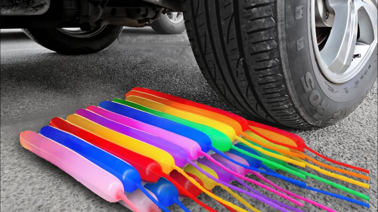 Running Over Stuff With a Car ASMR | Balloons, Car vs Floral Foam ...