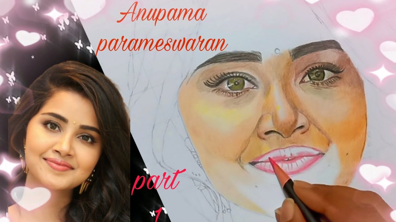Anupama Parameswaran Drawing | With Color Pencils | Part 1 - YouTube