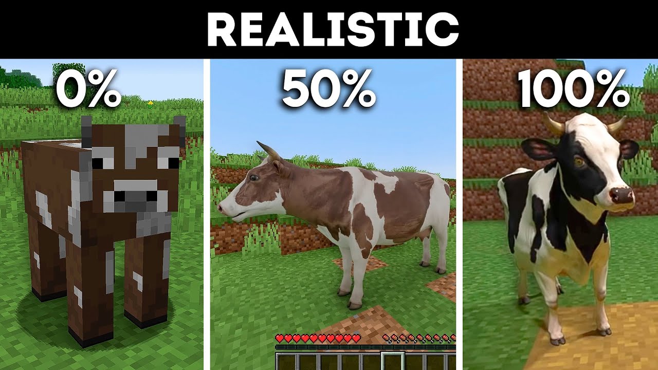 Realistic Cow - Default/Another/INSANE - Minecraft View - YouTube
