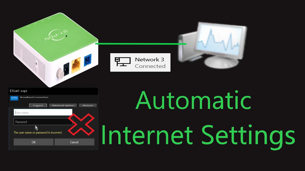 How To Setup Internet Connection Onu To PC #onu#xpon#gpon#epon - YouTube