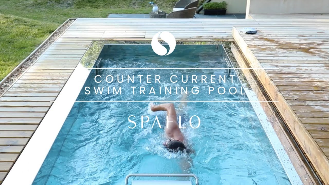 Counter current swim training pool by SpaFlo - YouTube