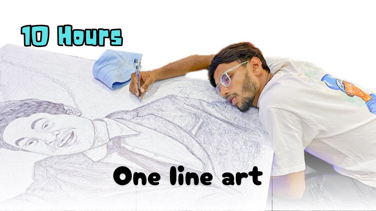 One line art challenge for continues 10 hours - YouTube