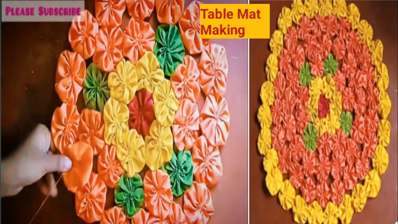 Table Mat Making।।টুকরো কাপড় দিয়ে টেবিল ম্যাট তৈরীর সহজ পদ্ধতি। - YouTube