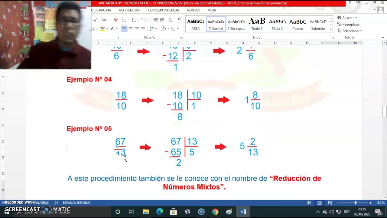 NÚMEROS MIXTOS - CONVERSIONES DE FRACCIÓN Y NÚMEROS MIXTOS - YouTube