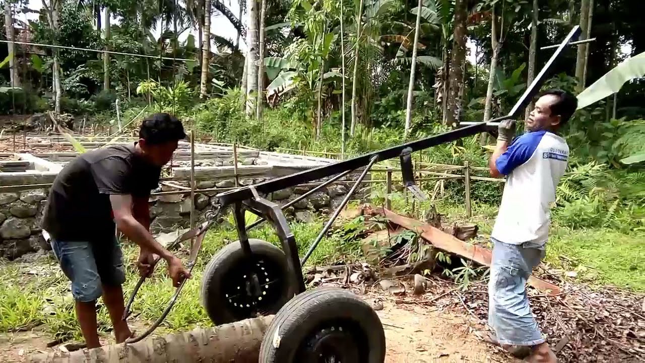 Alat angkat kayu manual - YouTube