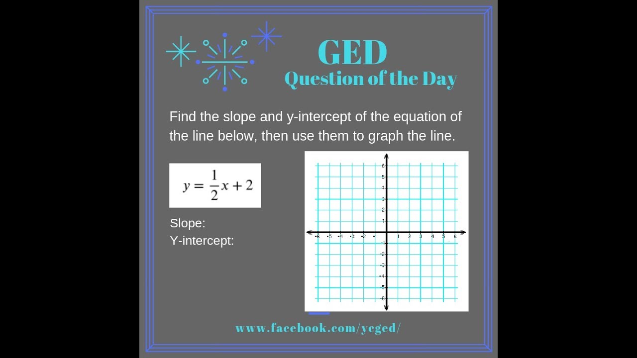 GED QOD: Graphing Lines with Slope Intercept Form 1 - YouTube