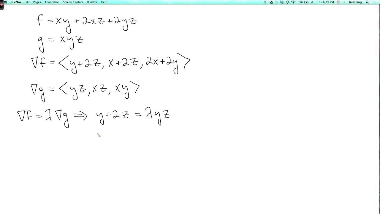Multivariable calculus 2.6.4: A more complicated example of Lagrange ...