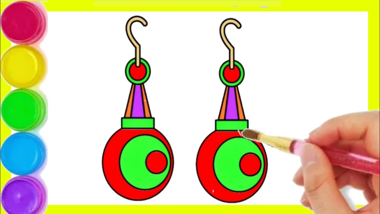 Earring Drawing | How to draw Earring Drawing Easy |Drawing video |#80 ...