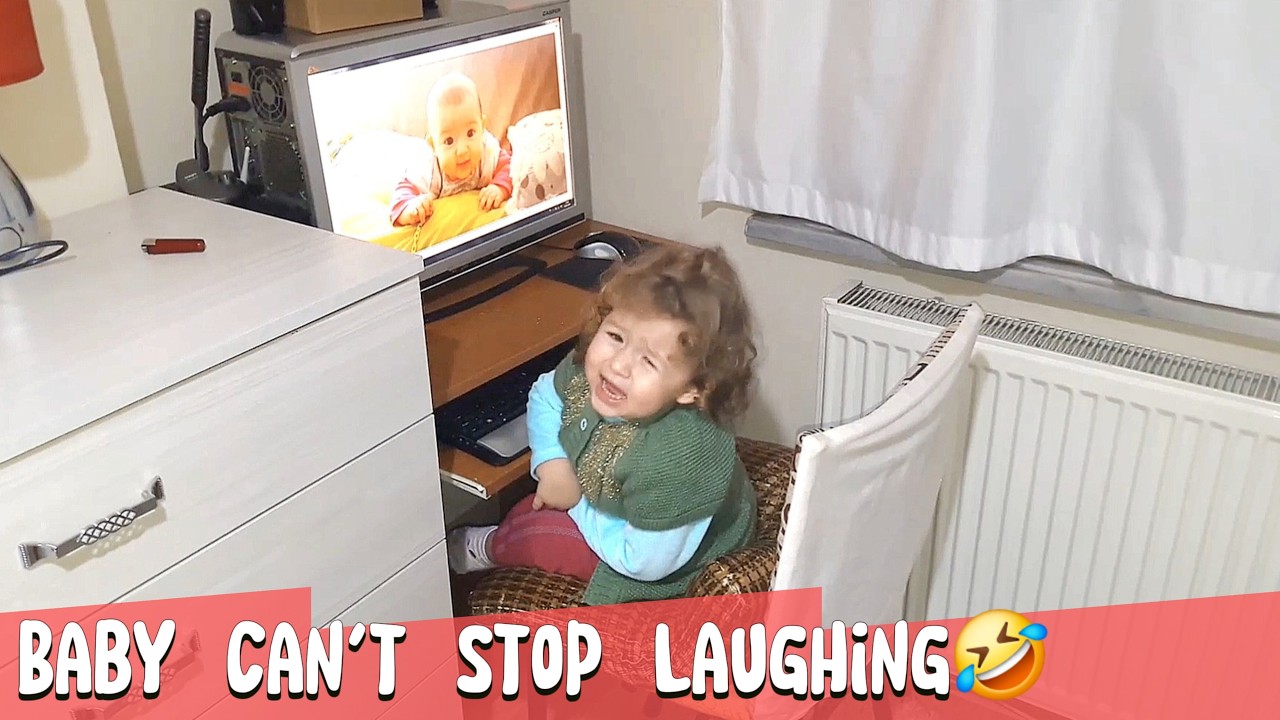 Baby Laughs at Own Photos on Computer 😂 | Cutest Reaction Ever! # ...