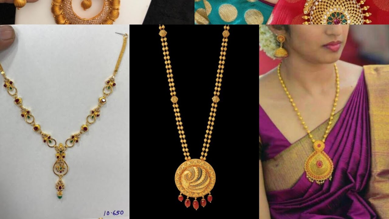 Latest gold moti set design with weight 2021|light weight Gold necklace ...