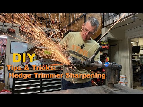 Hedge Trimmer Sharpening DIY / how to and tips and tricks - YouTube