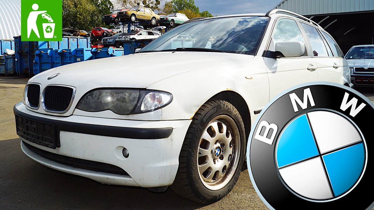 Bílé BMW 320 D combi - AUTOVRAK TÝDNE | Autovrakoviště Milata - YouTube