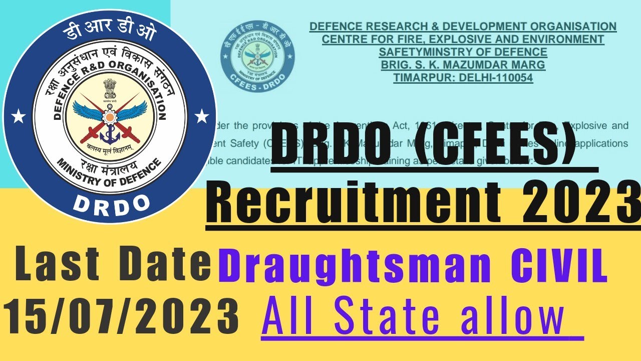 DRDO New Vacancy Out । CFEES Delhi । Draughtsman Civil Engineer ...