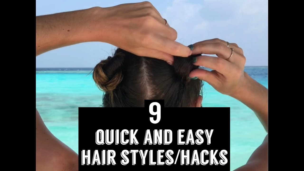 9 EASY HAIRSTYLES AND HACKS - YouTube