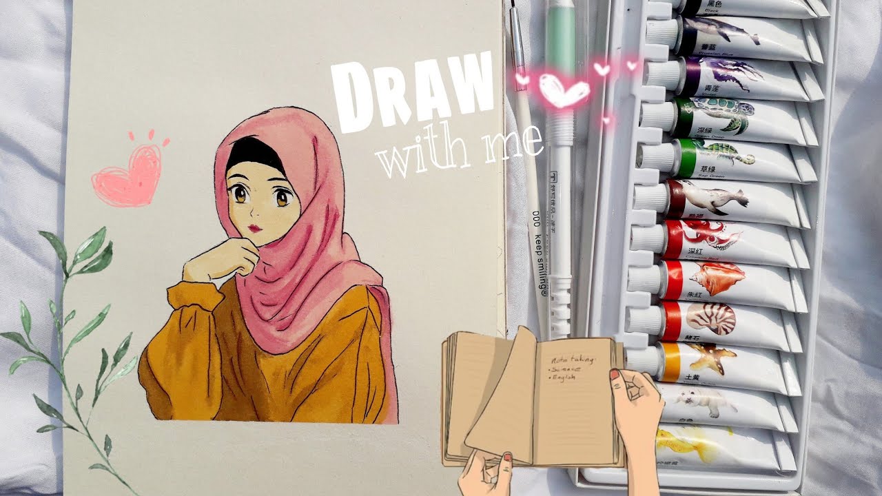 Drawing hijabi anime girl art step by step. Hijab girl. Fariha's Art ...