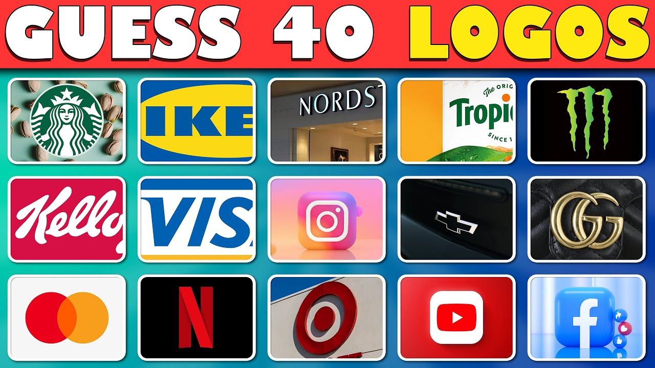 Can you guess these Logos in 5 Seconds? 40 Famous Logos | Logo Quiz ...