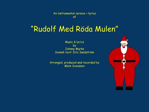 Rudolf med röda mulen - Instrumental + text - YouTube