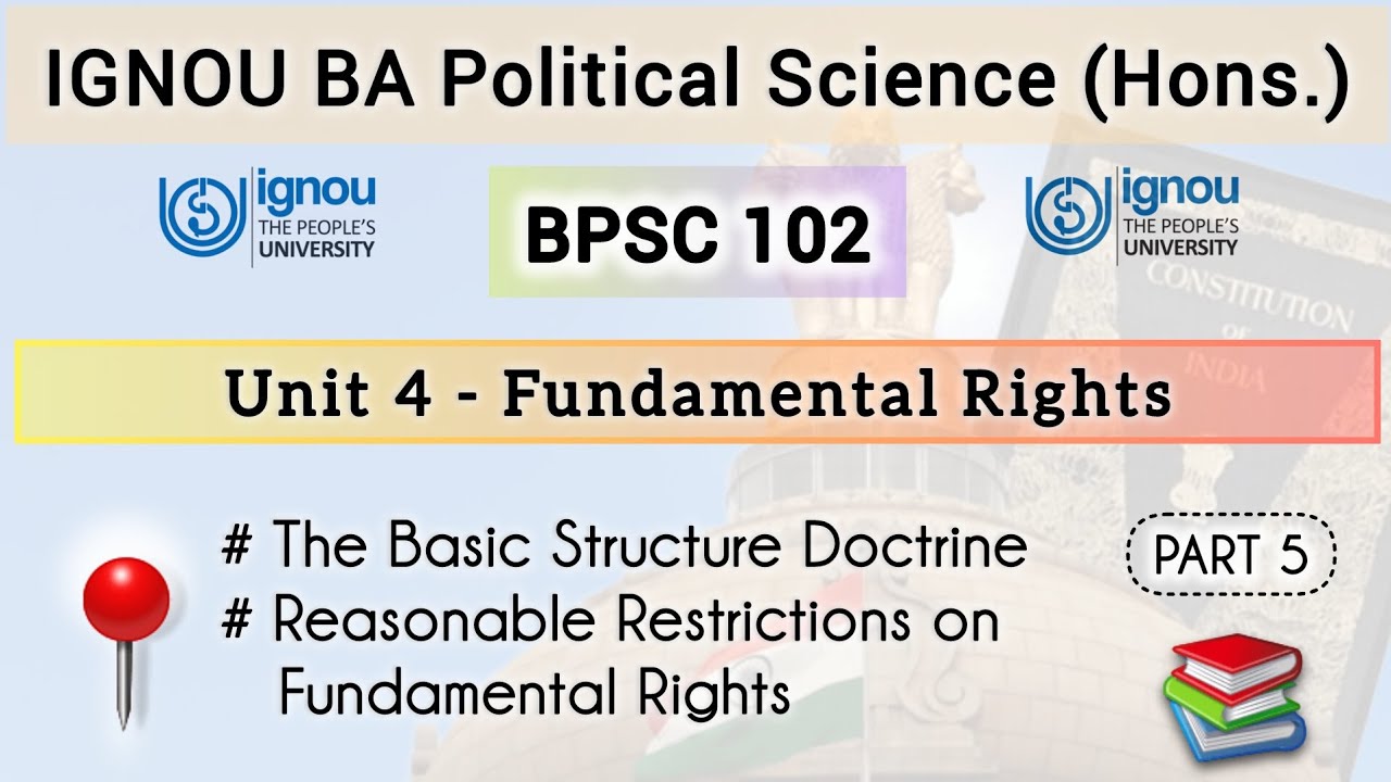 L13 | CHAPTER 4 | FUNDAMENTAL RIGHTS | PART 5 | BPSC 102 IGNOU | BAPSH ...