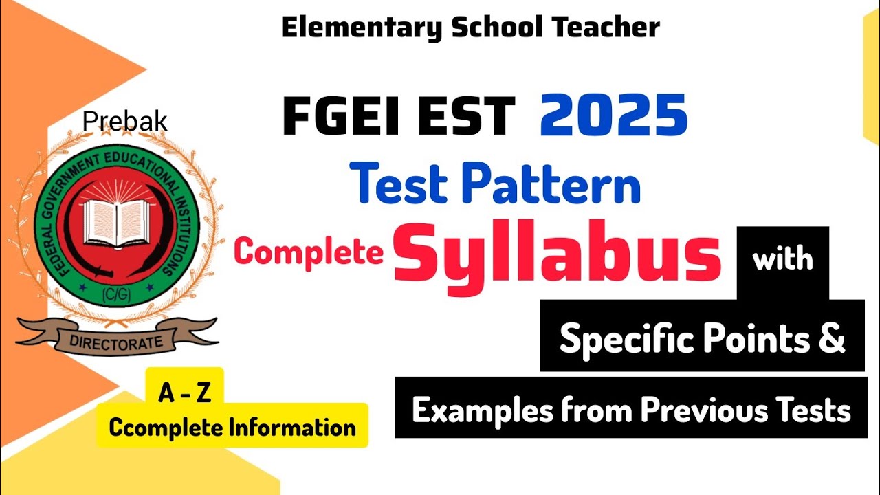 FGEI EST 2025 | Test Pattern, Complete Syllabus with Examples from ...