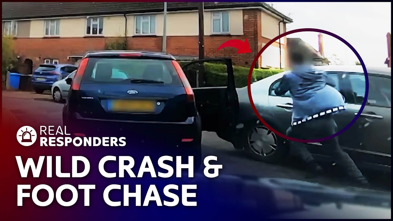 Police Chase Ends in CRASH & Foot Pursuit! | Real Responders - YouTube