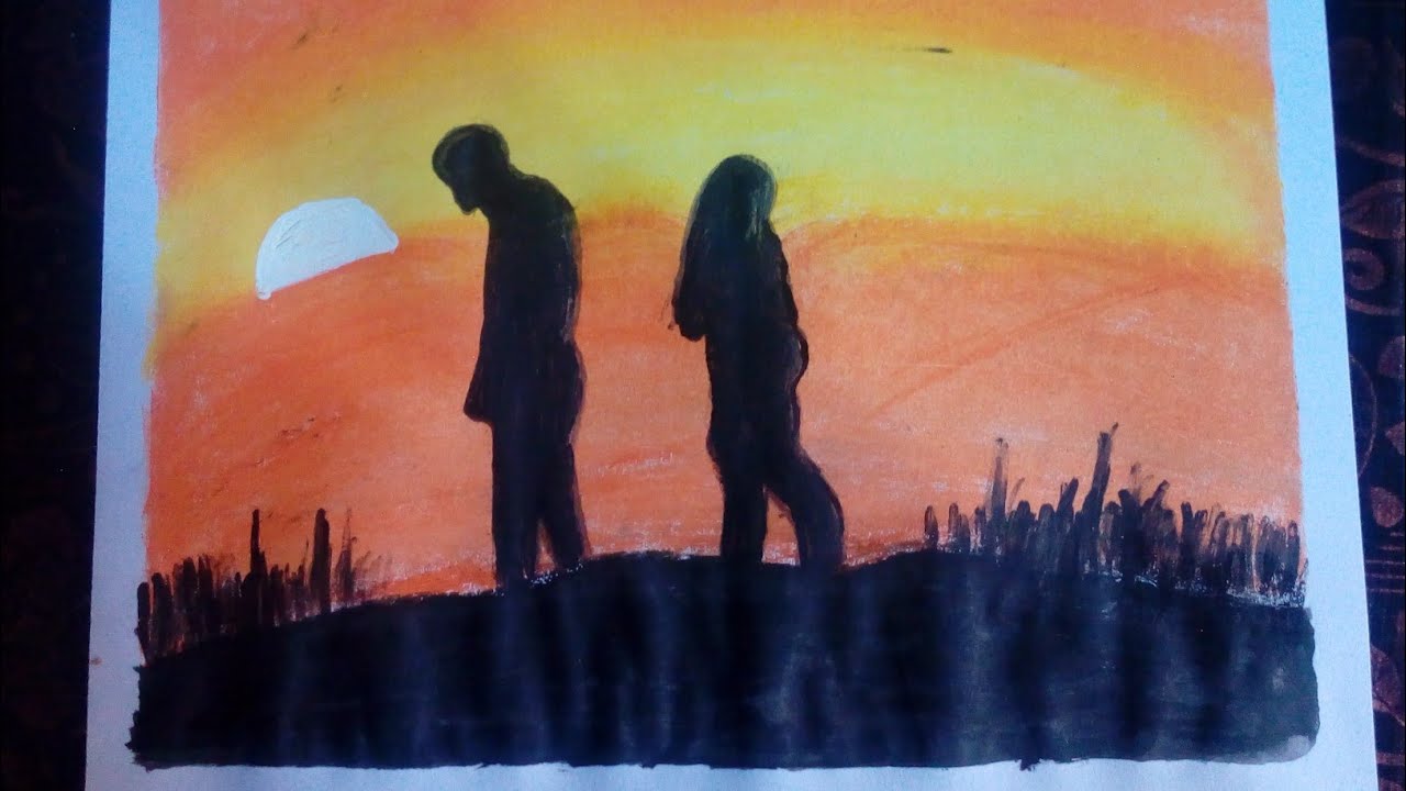 how to draw couple separation drawing with oil pastel#couple separation ...