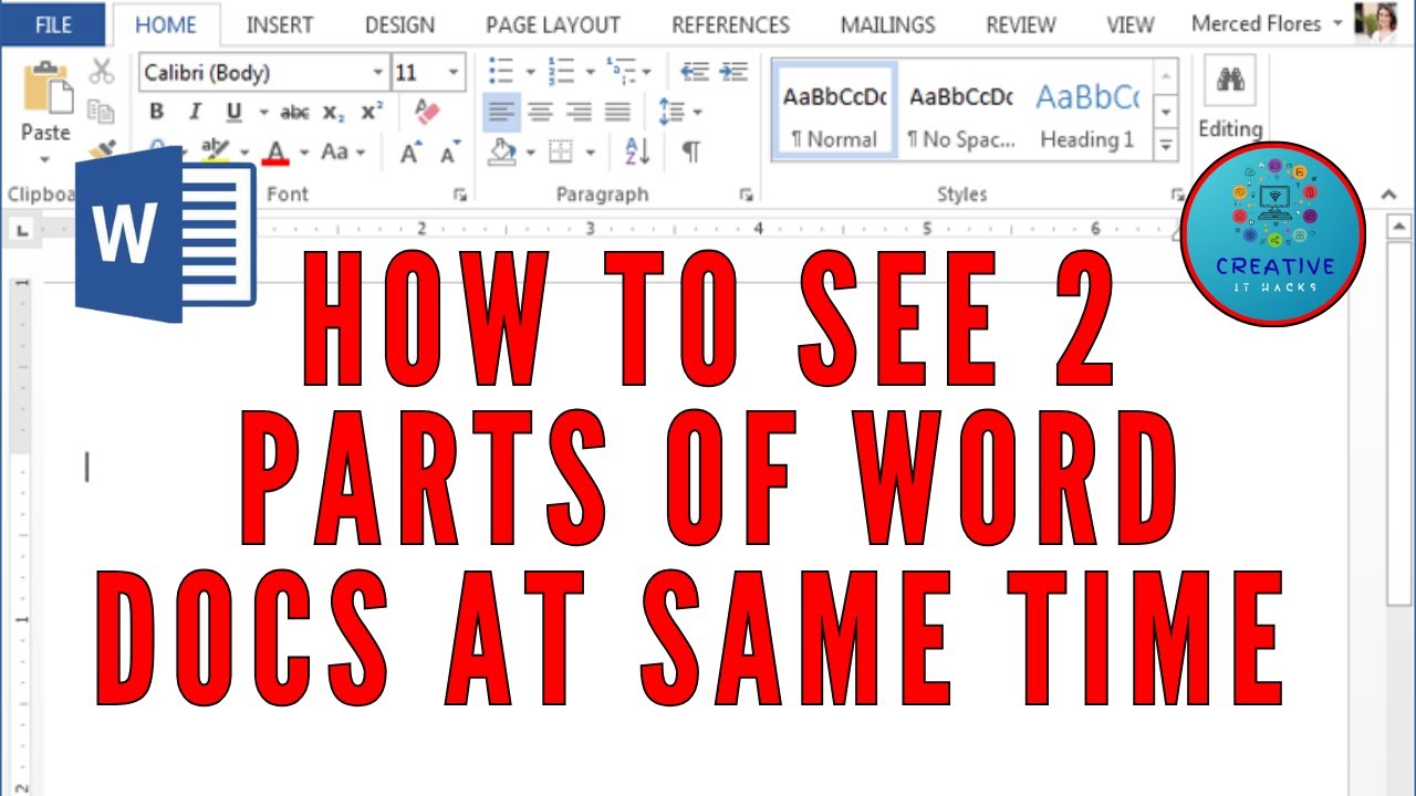 How to see 2 parts of MS Word Document | Viewing Multiple Parts of MS ...