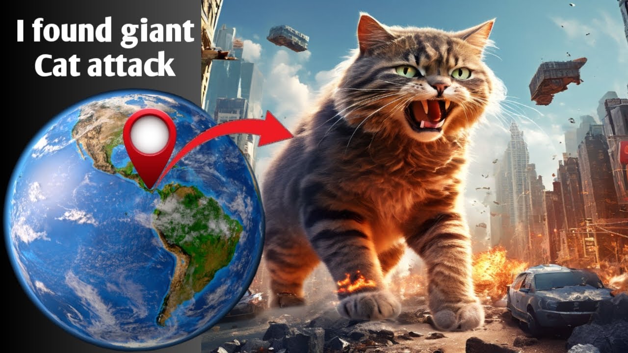I found giant cat attack 🐈😱🤯 on google maps and google earth 🌎🔍 #earth ...