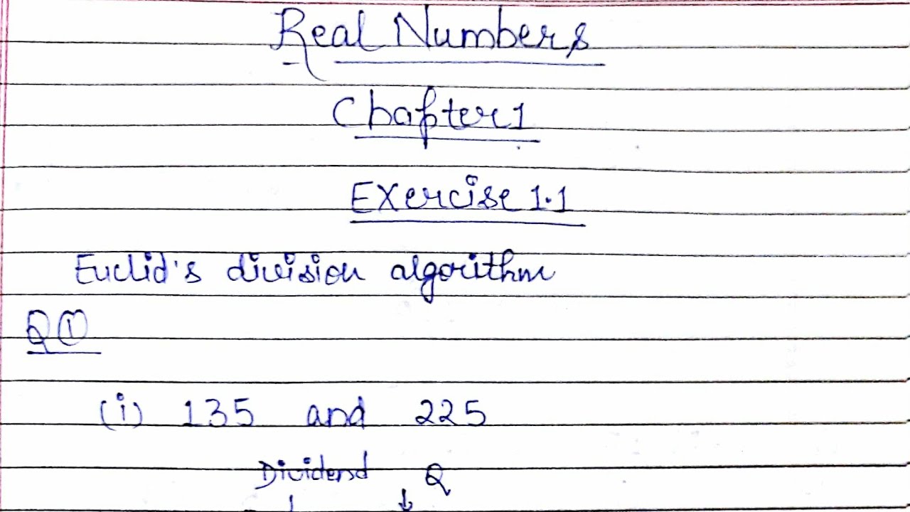 Class 10th Maths chapter 1 Real Numbers Exercise 1.1 - YouTube