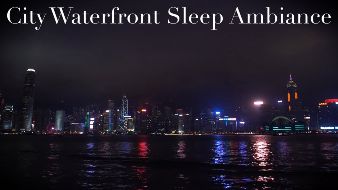 Peaceful City Waterfront at Night | 10 Hours of Relaxing Ambiance for ...