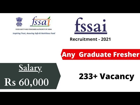 Fssai Recruitment 2021|Starting Salary Rs 60,000+|Permanent Jobs|Any ...