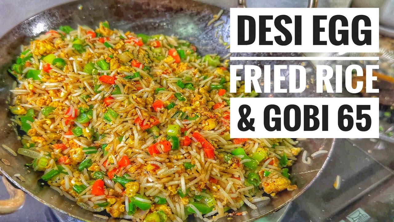 Egg fried rice with Gobi 65 - South Indian style - Easy preparation ...