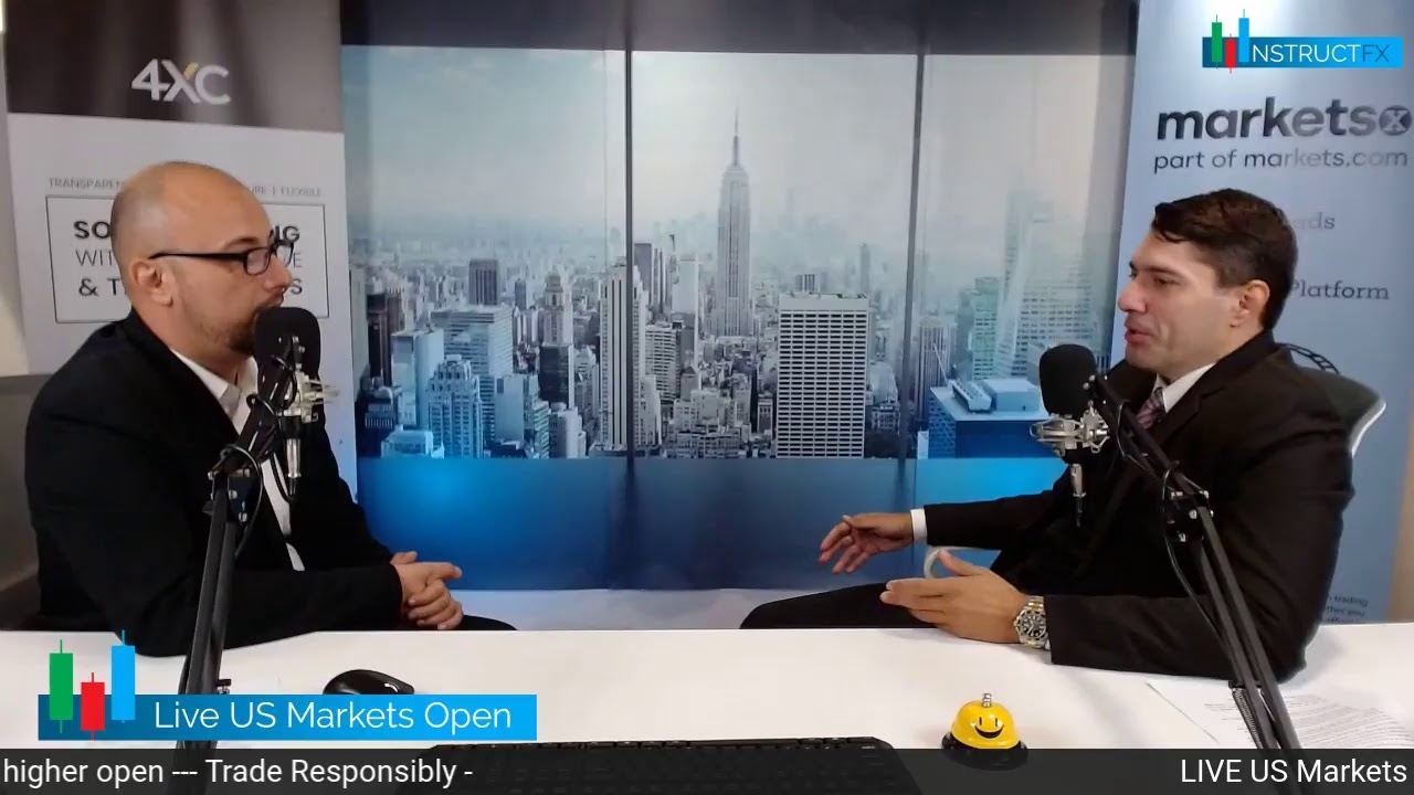 Live Us Markets Opening With Andrew And Alex Katsaros Ceo At Topfx Youtube